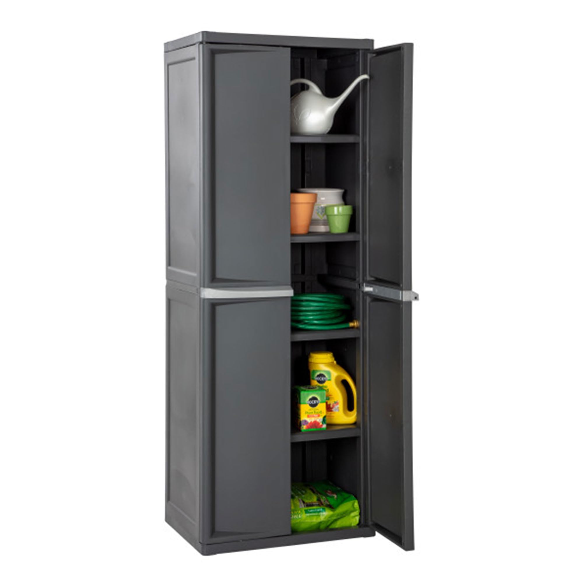Sterilite 01423V01 4 Shelf Cabinet, Grey, 1-Pack
