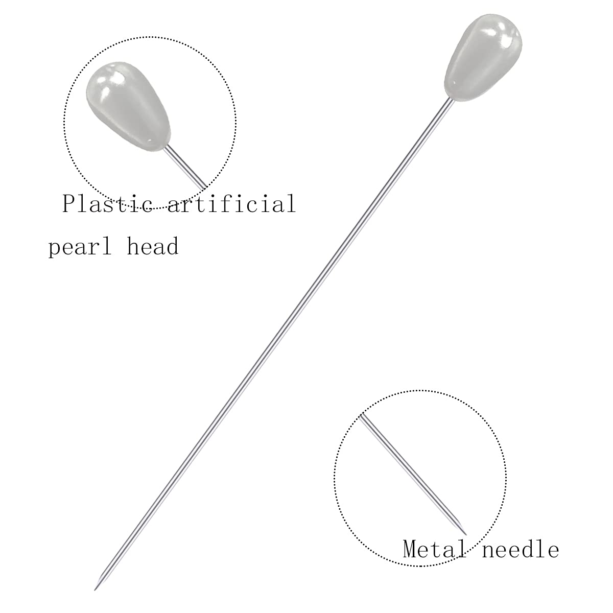 100 Pcs Corsage Pins Teardrop Pearl Pins Sewing Wedding Bouguet Pins for DIY Jewelry Making Sewing Wedding Flower Decorations(2 Inch)
