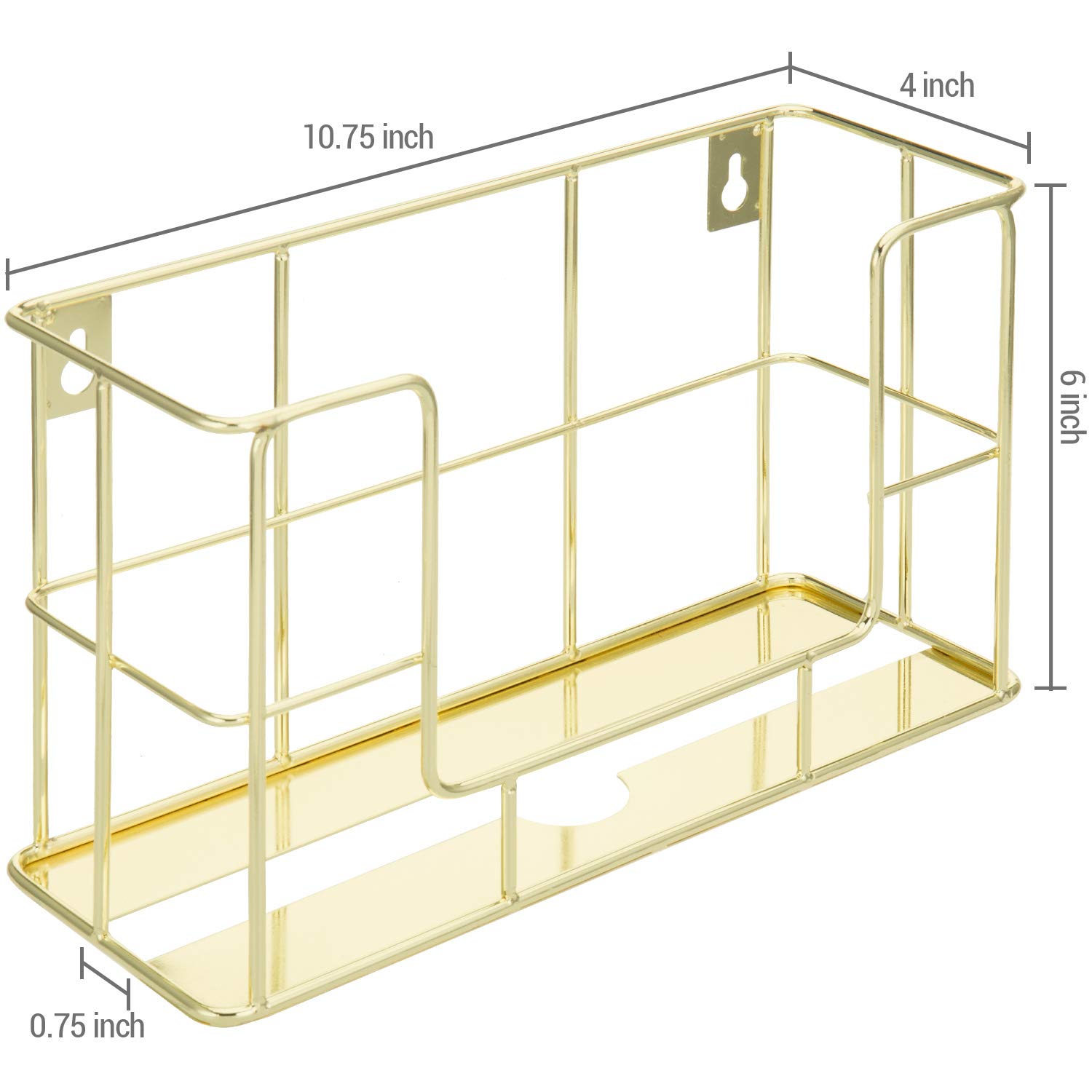 MyGift Modern Brass Tone Metal Wire Commercial Wall Mounted or Tabletop Paper Folded Towel Holder Dispenser Rack