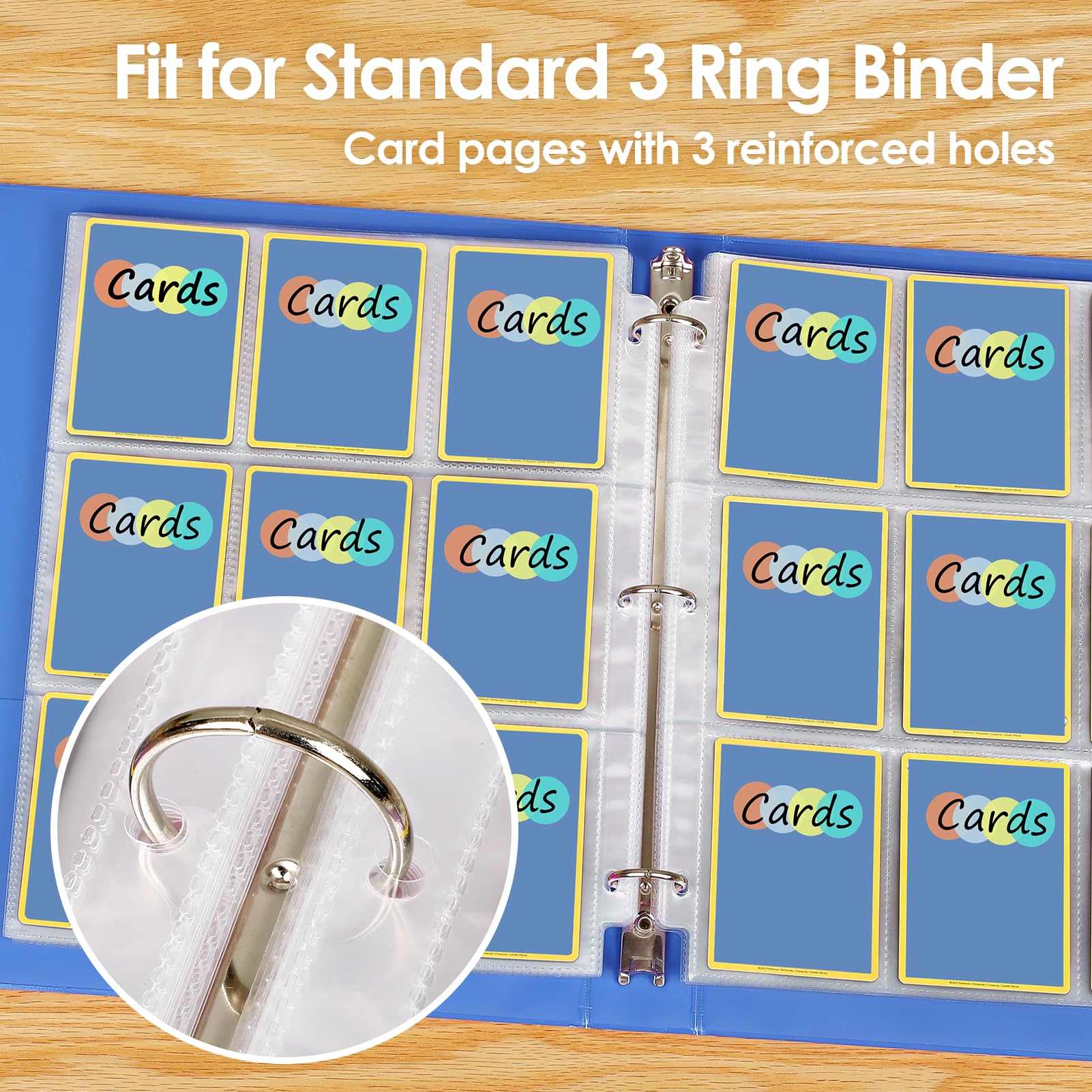 MaxGear Pokemon Card Binder Sleeves, Baseball Trading Card Page Protectors 9 Pocket for 3 Ring Binder, 40 Pack Sheet Protector Sleeve for Sport Cards, Coupon, Game Cards, Business Cards