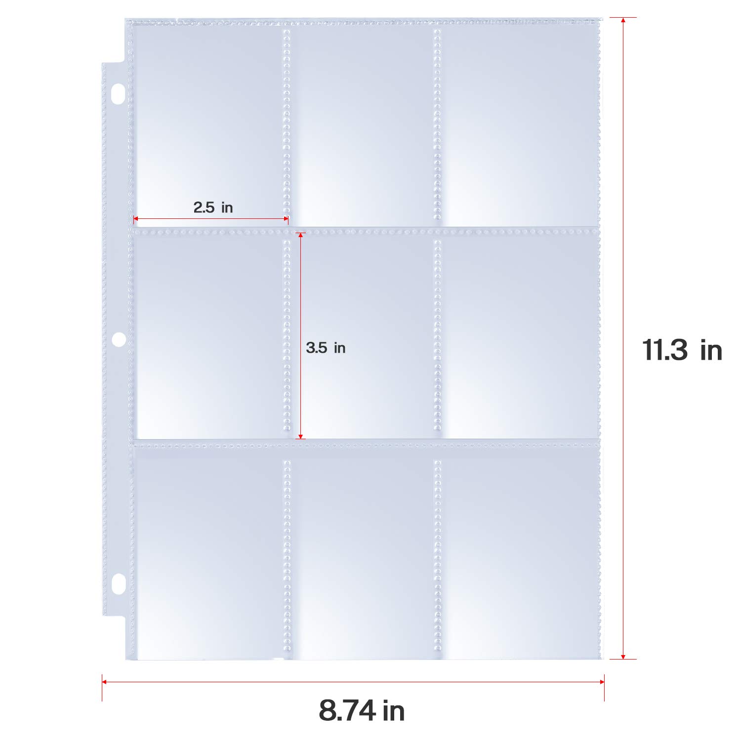 MaxGear Pokemon Card Binder Sleeves, Baseball Trading Card Page Protectors 9 Pocket for 3 Ring Binder, 40 Pack Sheet Protector Sleeve for Sport Cards, Coupon, Game Cards, Business Cards
