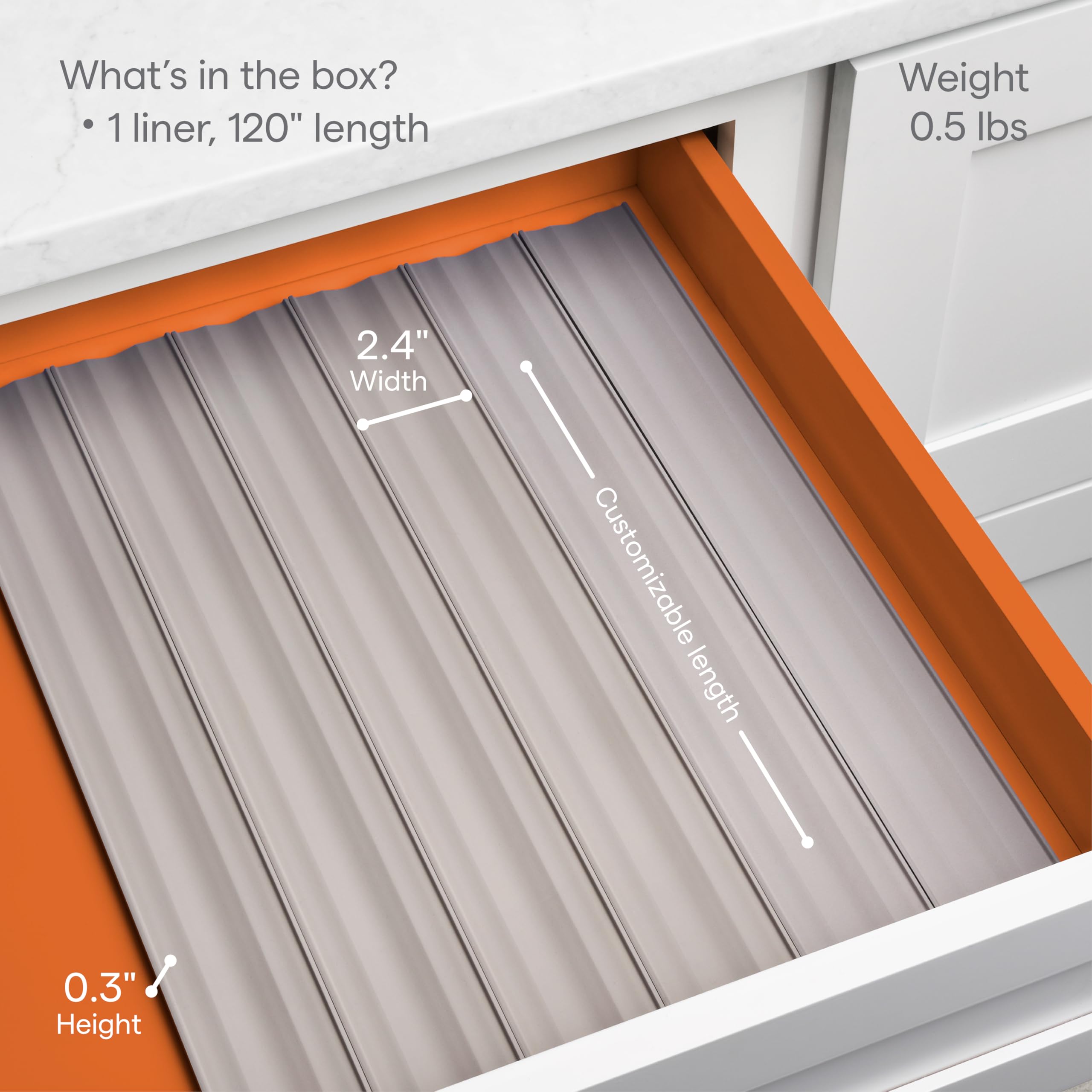 YouCopia SpiceLiner Spice Rack Drawer Organizer (Universal Fit 10’ Roll)