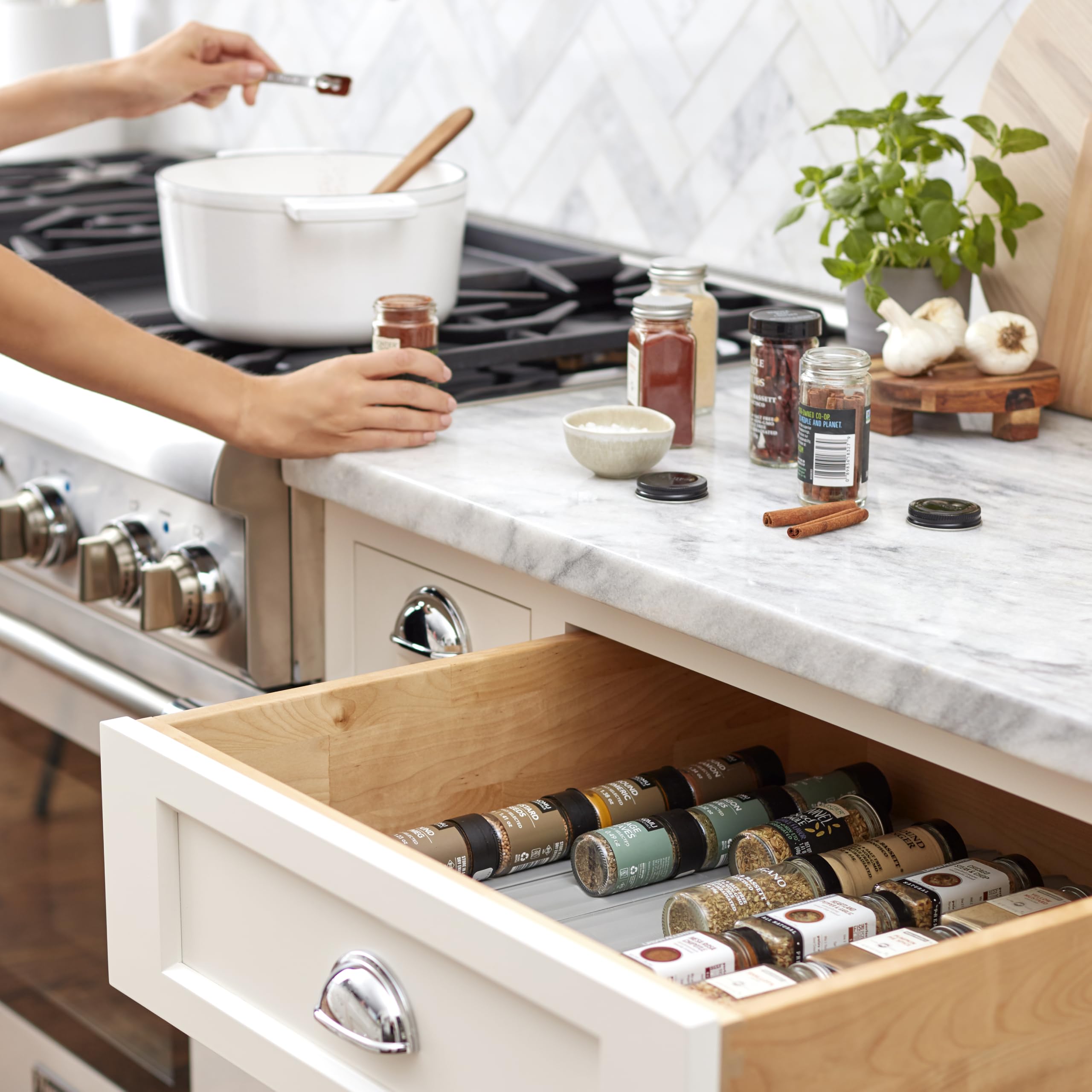 YouCopia SpiceLiner Spice Rack Drawer Organizer (Universal Fit 10’ Roll)