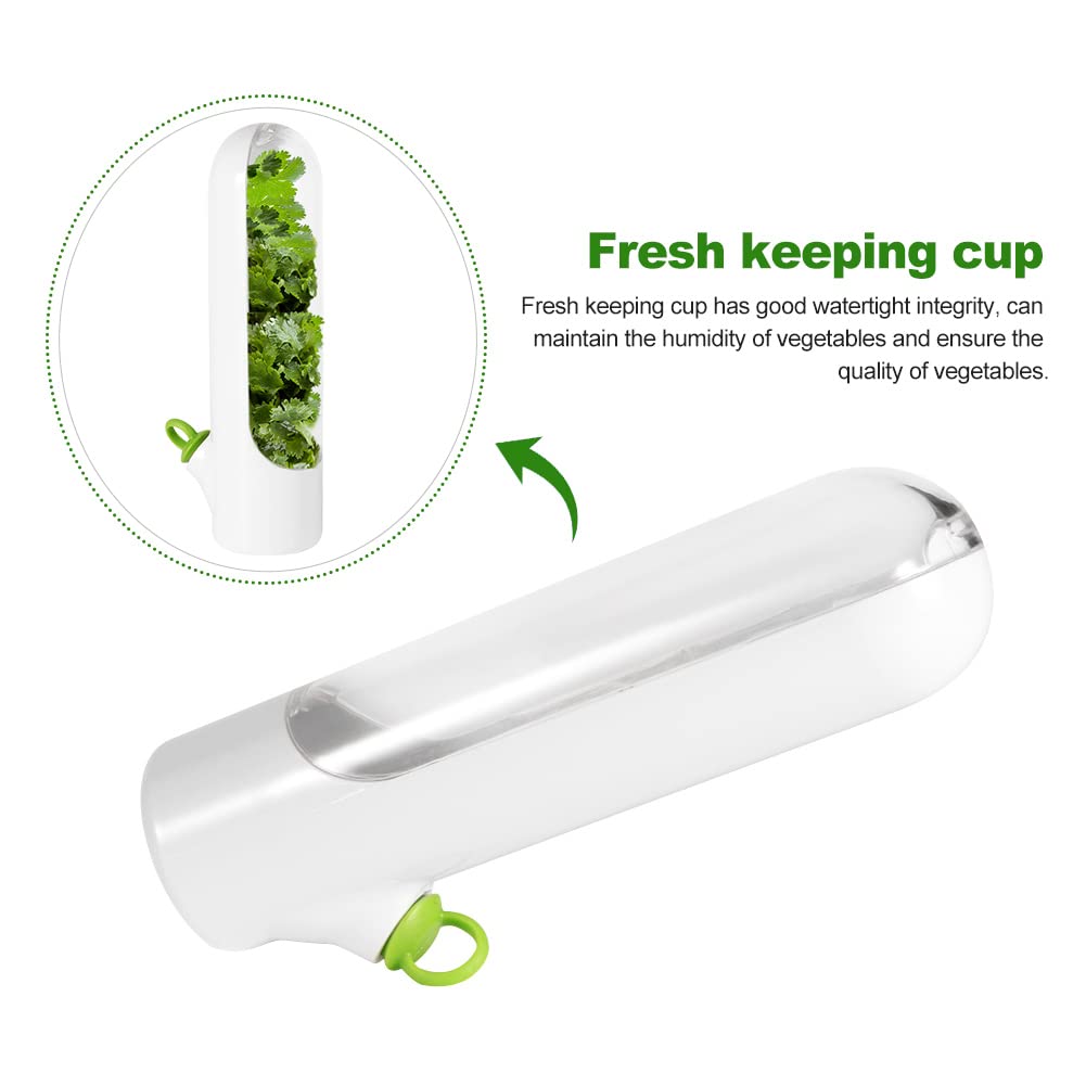 Fresh Herb Keeper, Herb Savor Pod, Vanilla Keep-Fresh Cup, Fresh Vegetable Preservation Bottle for Storage Cilantro,Mint,Parsley,Asparagus,Keeps Greens Fresh (size:2pcs)