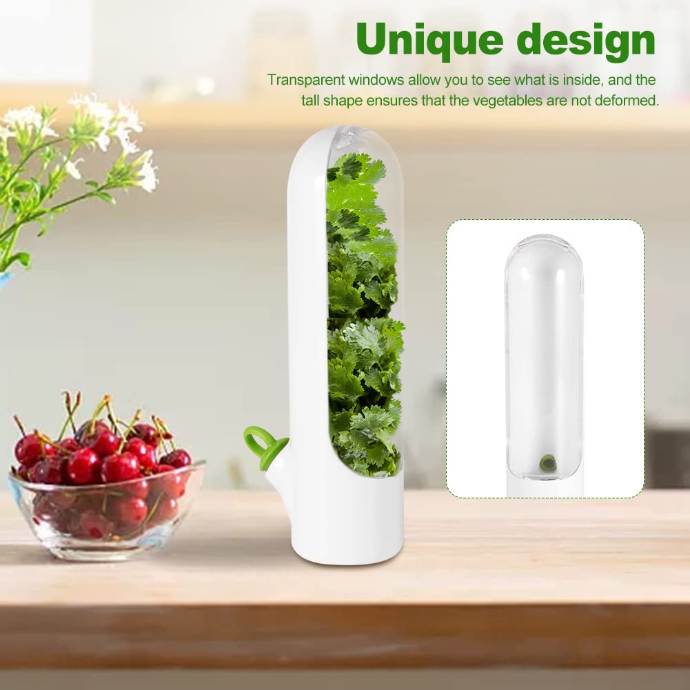 Fresh Herb Keeper, Herb Savor Pod, Vanilla Keep-Fresh Cup, Fresh Vegetable Preservation Bottle for Storage Cilantro,Mint,Parsley,Asparagus,Keeps Greens Fresh (size:2pcs)