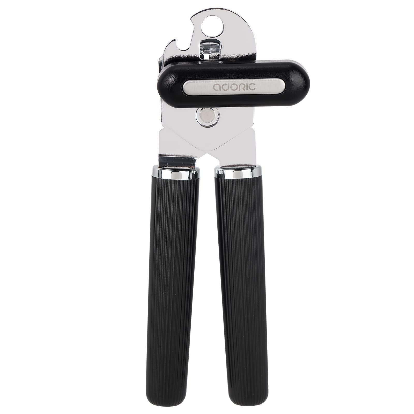 Can Opener Manual, Can Opener Smooth Edge, Food-Safe Multifunctional Can Openers Stainless Steel Manual Can Opener with Non-Slip Handle & Large Knobe, Ultra Sharp Cutting for Seniors with Arthritis