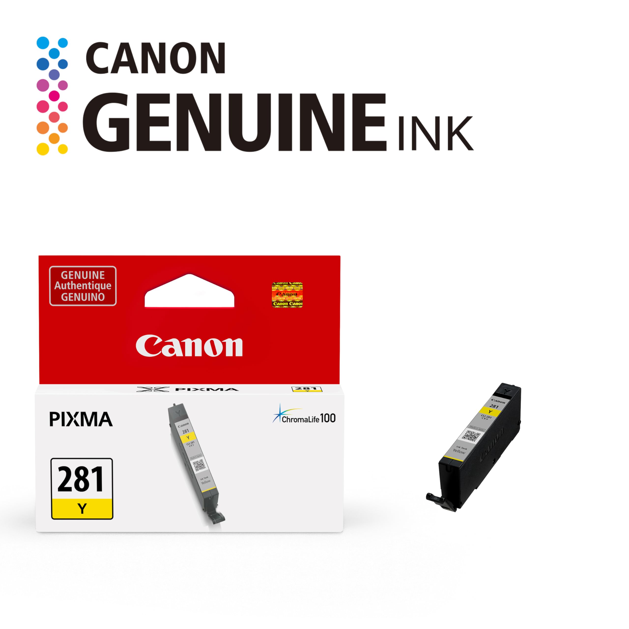 Canon CLI-281 Yellow Ink Tank Compatible to TR8520, TR7520, TS9120 Series,TS8120 Series, TS6120 Series, TS9521C, TS9520, TS8220 Series, TS6220 Series
