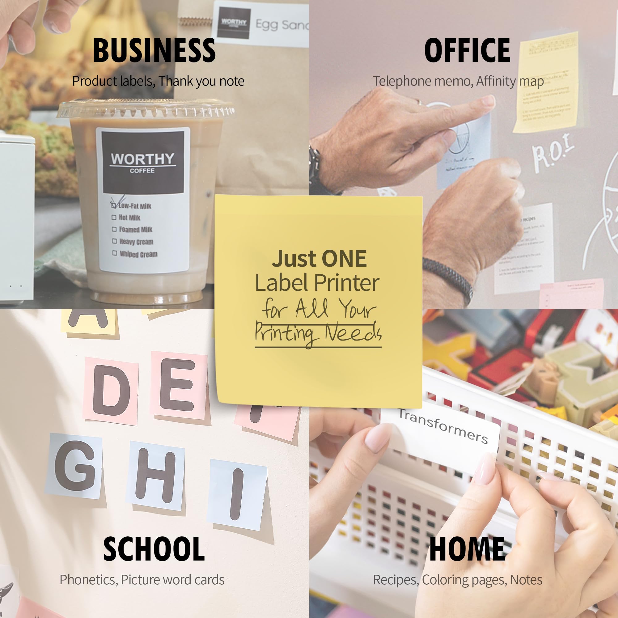 MANGOSLAB nemonic Label - Label Printer & Sticky Notes Printer | Thermal Label Printer | Label Maker | Sticker Printer | Bluetooth Label Printer | iOS & Android & MS Office