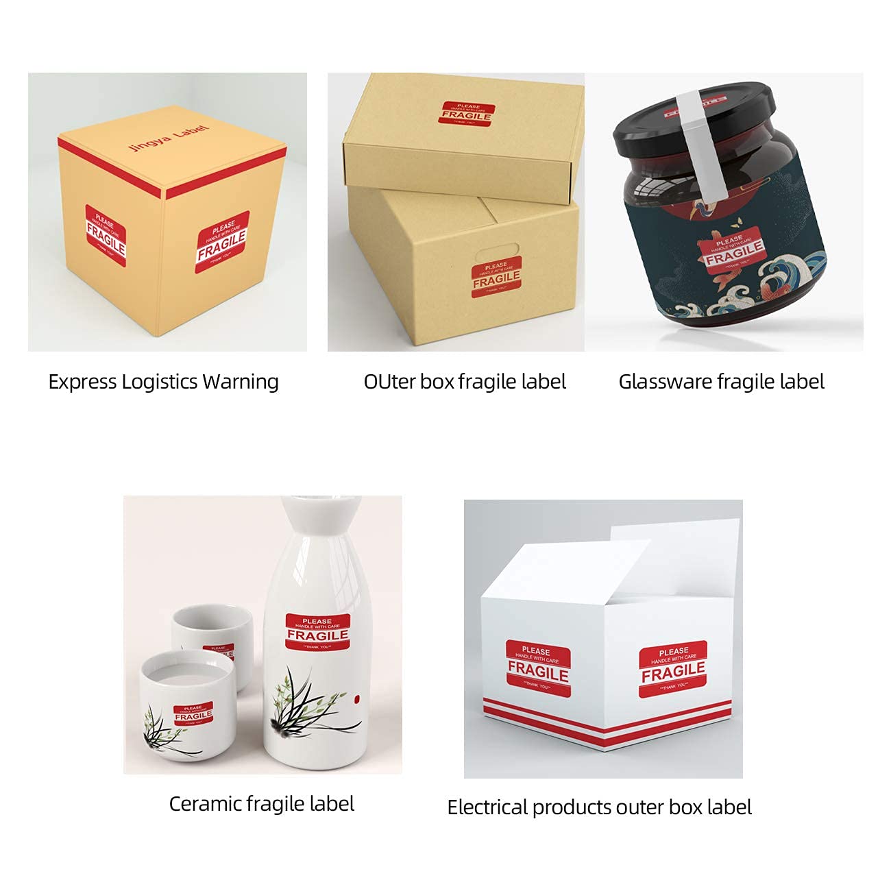 Anylabel 3 x 2 inch Handle with Care Fragile Thank You Warning Packing Shipping Label Stickers Permanent Adhesive (1 Roll, 500 Labels)
