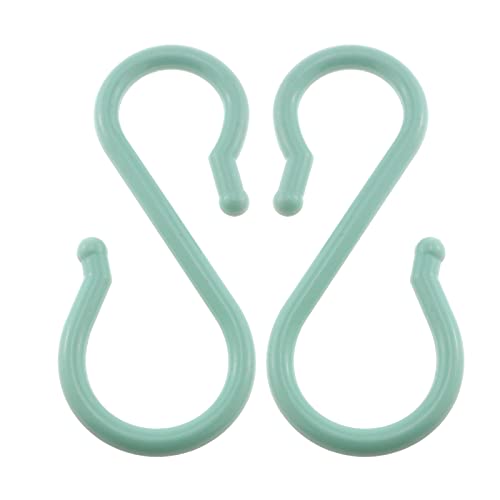 E-outstanding 4pcs Plastic S Shaped Double Head Hanger Hook Bathroom Nail Hooks Wardrobe Clothes S Hooks, Blue M Size 12cm