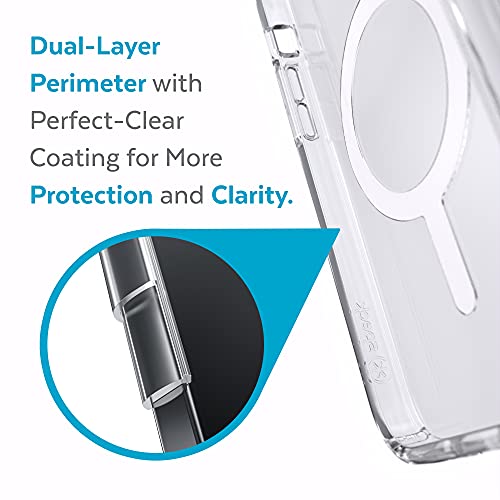 Speck Products Presidio Perfect Clear + MagSafe iPhone 12 / iPhone 12 Pro Case, Clear/Clear