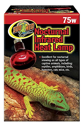 Nocturnal Infrared 75w Reptile Basking Bulb - Includes Attached DBDPet Pro-Tip Guide - Good for Night Time Heating or Basking