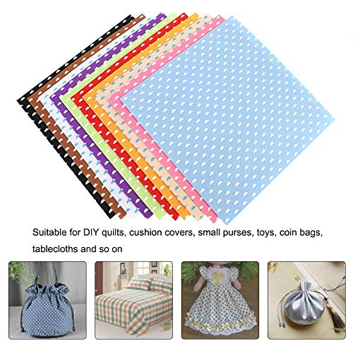 Craft Sheet DIY Non-Woven Fabric, 10Pcs Non-Woven Fabric, Coin Bag Sewing for Making Costumes Christmas Crafts(15 * 15cm 10 Colors/Bag)