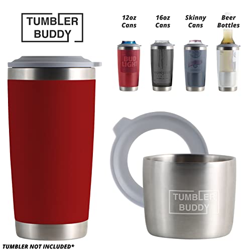 Tumbler Buddy Insulated Can Holder – Vacuum-Sealed Stainless Steel – Beer Bottle Insulator for Cold Beverages –Thermos Beer Cooler Suited for Any Size Drink - One Size Fits All - Tumbler Not Included