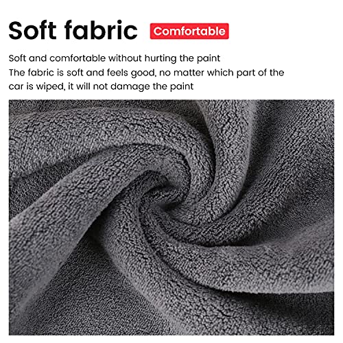 yantu Plush Microfiber Car Drying Towel 24β x 12β (16 Pack) Multipurpose Edgeless Cleaning Towel for Household, Auto Washing, Car Drying, Detailing (Yellow+Green)