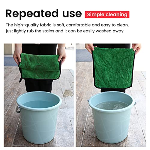 yantu Plush Microfiber Car Drying Towel 24β x 12β (16 Pack) Multipurpose Edgeless Cleaning Towel for Household, Auto Washing, Car Drying, Detailing (Yellow+Green)