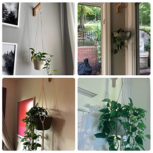 Jantens 2 Pack Hanging Plant Hook, Plant Hangers Indoor, Wooden Hanging Basket Hooks for Indoor Flower Baskets Pot Wind Chime Lanterns Planter