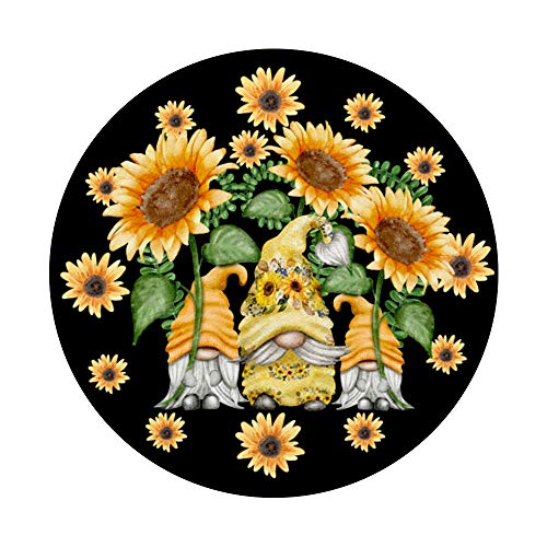 Cute Sunflower Pattern For Gardener & Women - Funny Gnome PopSockets Swappable PopGrip