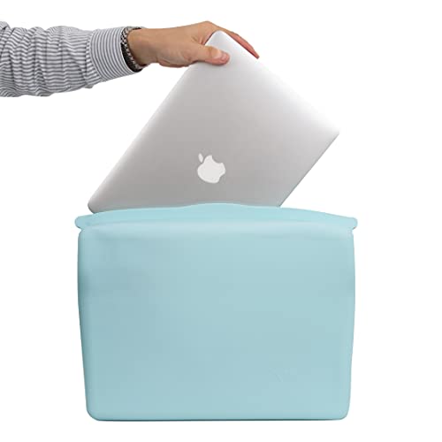 FLYPAL Large Silicone Waterproof Fire Resistant Document Bag. Patented Airtight Zip Lock Seal. Watertight Pouch Holder for Laptop, Documents, Files & Valuables. Insert Bag to Fireproof Bags (16”x12”x3.5”)