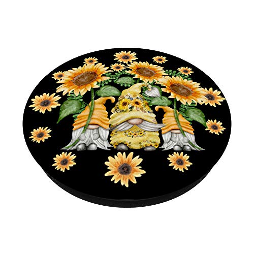 Cute Sunflower Pattern For Gardener & Women - Funny Gnome PopSockets Swappable PopGrip