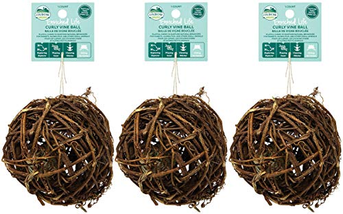 Oxbow 3 Pack of Enriched Life Curly Vine Ball Small Animal Toys