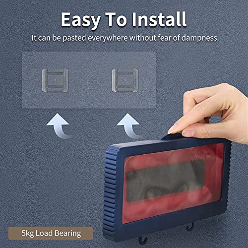 Keipc Shower Phone Holder Waterproof, HD Anti-Fog Phone Holder for Shower Wall Kitchen Mirrow, Touch Screen Phone Shower Holder Under 6.8 Inch (Dark Blue)