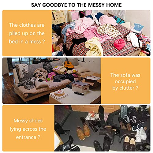 ZZBIQS 5 Tiers Metal Garment Clothing Rack Hanging Clothes Organizers with Shelves and 4 Side Hook , Compact Armoire Storage Rack, 33.8" L x 17.3" W x 68.5" H, Max Load 115 LBS, Black