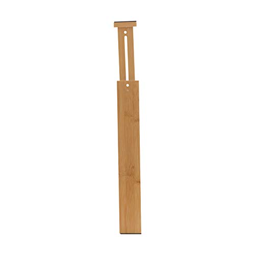 Simplify 2 Pack Large Bamboo Adjustable Drawer Dividers | Dimensions: 16.9" x 0.6" x 2.36" | Expands 17-22 β | Bedroom | Kitchen Organization | Drawer Divider | Bamboo
