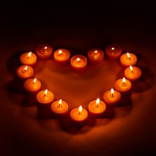 olorvela Beeswax Candles 24 Pack Tealight Candles Handmade of Pure Beeswax, 4 Hour Burn Time, Clear Cup Beeswax Tea Lights