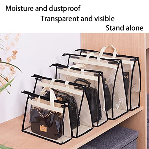 SZXFMY 8 Pack Handbag Storage Organizer Dust Bags Transparent Hanging Purse Organizer Wallet Storage Bag for Hanging Closet with Handle and Zipper Handbag