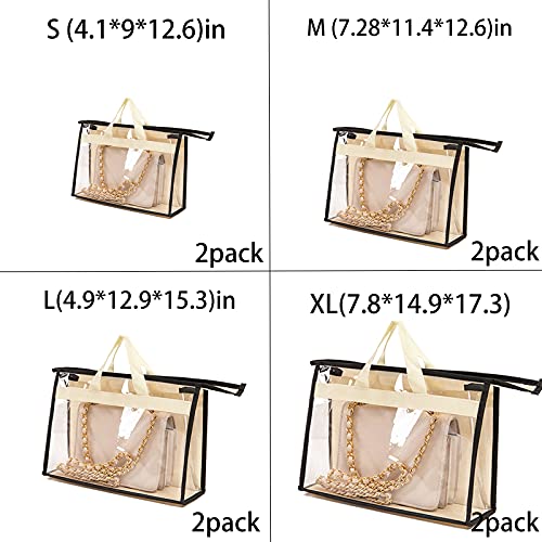 SZXFMY 8 Pack Handbag Storage Organizer Dust Bags Transparent Hanging Purse Organizer Wallet Storage Bag for Hanging Closet with Handle and Zipper Handbag