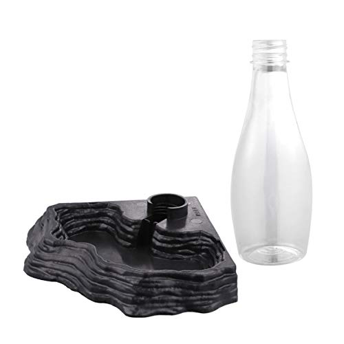 Baluue Reptichip Turtle Feeder Reptile Water Feeder Reptile Water Dispenser Refilling Water Dispenser Reptile Drinking Tool for Tortoise Lizard (Black) Reptile Water Dispenser Reptile Water Bowl
