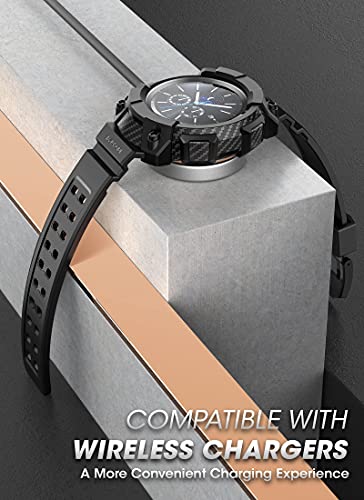 SUPCASE [Unicorn Beetle Pro] Series Case for Galaxy Watch 3 [45mm] 2020 Release, Rugged Protective Case with Strap Bands (Black)