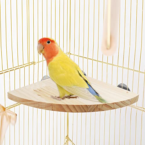 2 Pieces Bird Perches Bird Platform Perch with Pet Toys Bird Cage Accessories Parrot Perch Bird Rest Platform and Training Toy for Parakeet Gerbil Cockatiel Budgie Rat Mouse Chinchilla Hamster