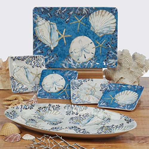 Certified International Playa Shells Fish Platter, Gray