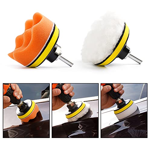 S SATC 3 Inch Buffing Pads 22 Pcs Buffing Pad for Drill 80mm Buffing Pads Car Polishing Pad for Car Sanding Buffing Waxing Sealing Glaze