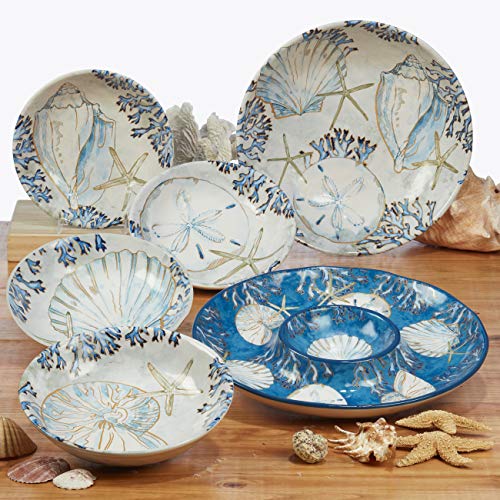 Certified International Playa Shells Fish Platter, Gray