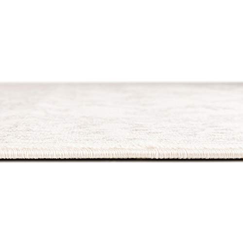 Rugs.com Charlotte Collection Rug β 4 Ft Square Ivory Low-Pile Rug Perfect for Living Rooms, Kitchens, Entryways