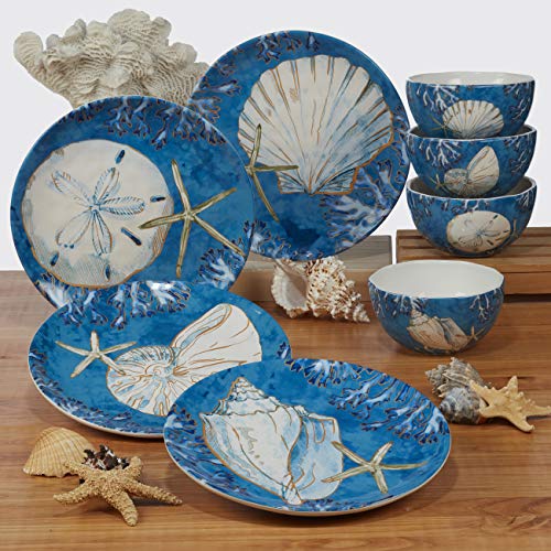 Certified International Playa Shells Fish Platter, Gray