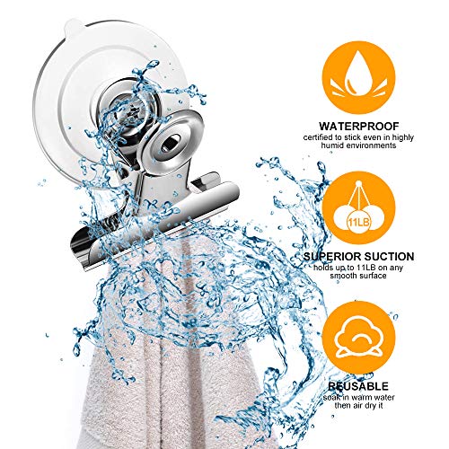 Aufind 8 Packs Suction Cup Clip Plastic Round Suction Cup Clamp Holder Strong Window Glass Suction Cup Clip for Hanging Kitchen Bathroom Office AccessoriesâŚ