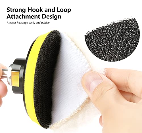 S SATC 3 Inch Buffing Pads 22 Pcs Buffing Pad for Drill 80mm Buffing Pads Car Polishing Pad for Car Sanding Buffing Waxing Sealing Glaze