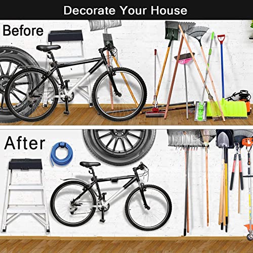 Magacyo Garage Organizer Wall Mount Tool Organizer, Heavy Duty Shed Organizer, All Metal Garden Tool Rack Tool Hangers for Garage Wall, Garage Tool Organizer for Rake, Broom and Yard Tools, 2 Pack