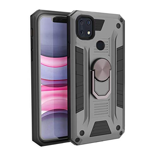 Tznzxm Case for ZTE ZMax 10 / Z6250 Ring Case, Military Grade [Impact Resistant][Defender][Metal Ring Grip][Magnetic Car Mount] Kickstand Protective Shockproof Case for Consumer Cellular ZMax 10 Grey
