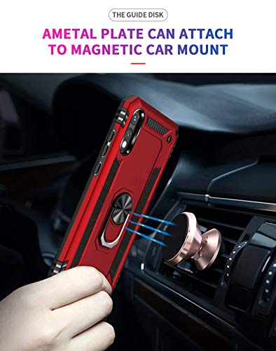 Tznzxm Case for ZTE ZMax 10 / Z6250 Ring Case, Military Grade [Impact Resistant][Defender][Metal Ring Grip][Magnetic Car Mount] Kickstand Protective Shockproof Case for Consumer Cellular ZMax 10 Grey