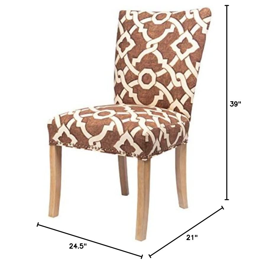 Sole Designs Julia Collection Modern Contemporary Upholstered Dining Chair with Fan Back Design and Nailhead Accents, Darjeeling