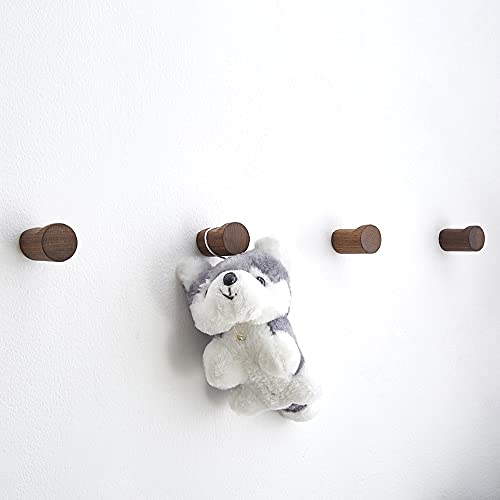 Coat Wood Hooks for Wall, 4PCS Natural Wooden Wall Hooks, Modern Decorative Hanging Hooks, Wall Mounted Coat Hat Rack, Handmade Minimalist Home Decor Stocking Holder for Hanging Hat, Towel, Purse