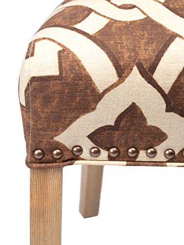 Sole Designs Julia Collection Modern Contemporary Upholstered Dining Chair with Fan Back Design and Nailhead Accents, Darjeeling