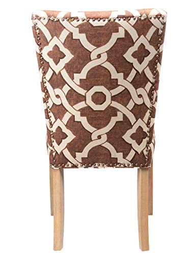 Sole Designs Julia Collection Modern Contemporary Upholstered Dining Chair with Fan Back Design and Nailhead Accents, Darjeeling