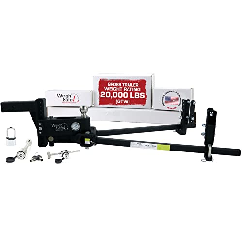 Weigh Safe TrueTow Weight Distribution WSWD8-2.5-SET with 4 Point Sway Control & Weight Gauge, 8" Drop 2.5" Shank 20,000 LBS Max GTW 2,200 LBS Max Tongue Weight Includes 2-5/16" TowBall, 4 Pc Lock Set