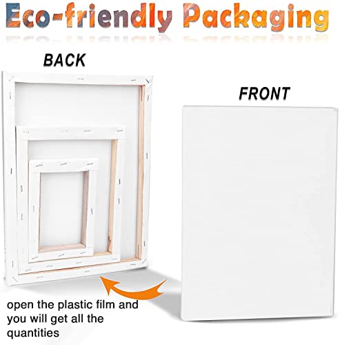 3 Pack Canvases for Painting with Multi Pack 11x14", 5x7", 8x10", Painting Canvas for Oil & Acrylic Paint